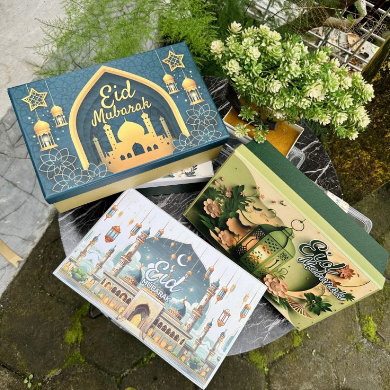 Jual [24×15×7,5 cm] box tutup lepas include kartu lebaran / kotak ...