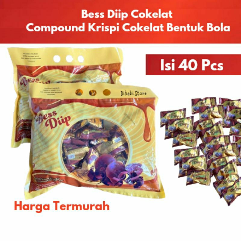Jual Bessdiip Cokelat Compound Krispi Berbentuk Bola Isi 40 Pcs Bess ...