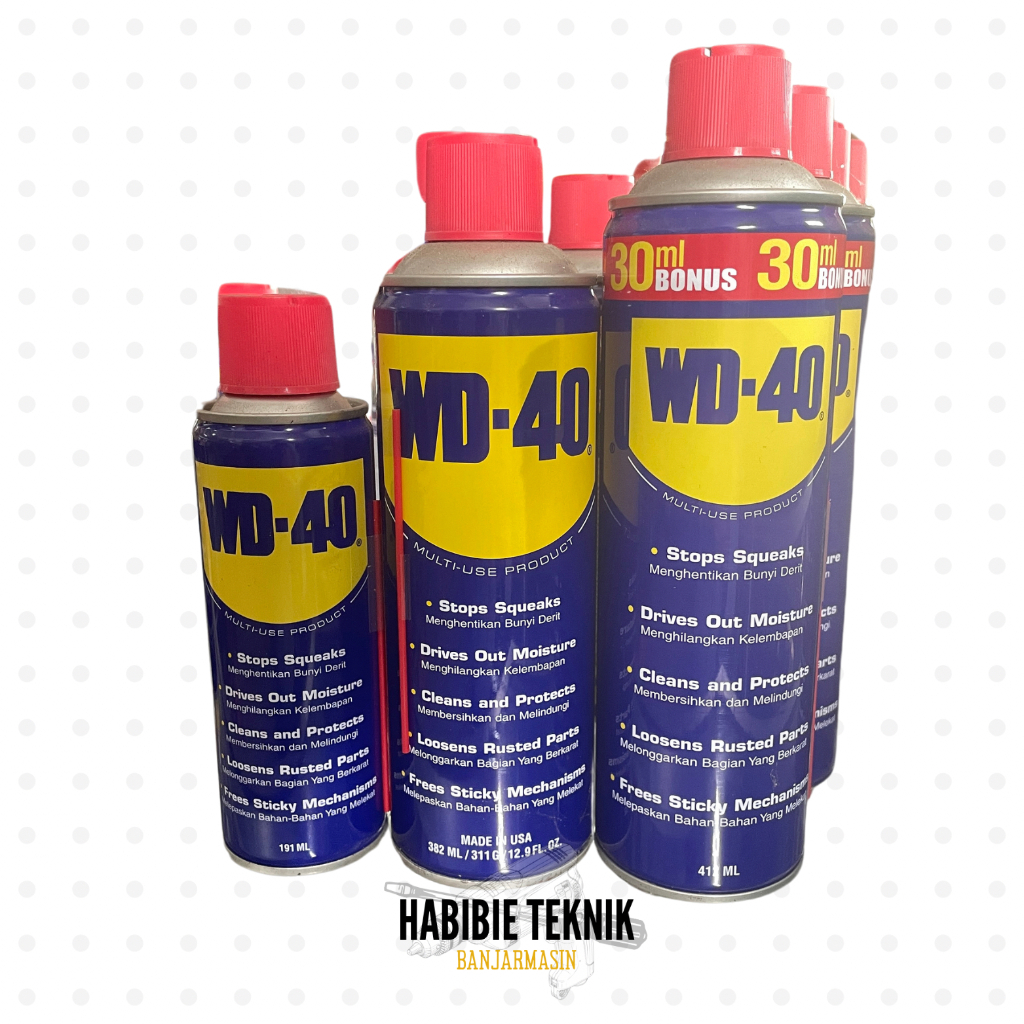Jual WD 40 Multi Purpose/Multi Fungsi Pelumas Anti Karat (191 ML, 382 ML, 412 ML) | Shopee Indonesia