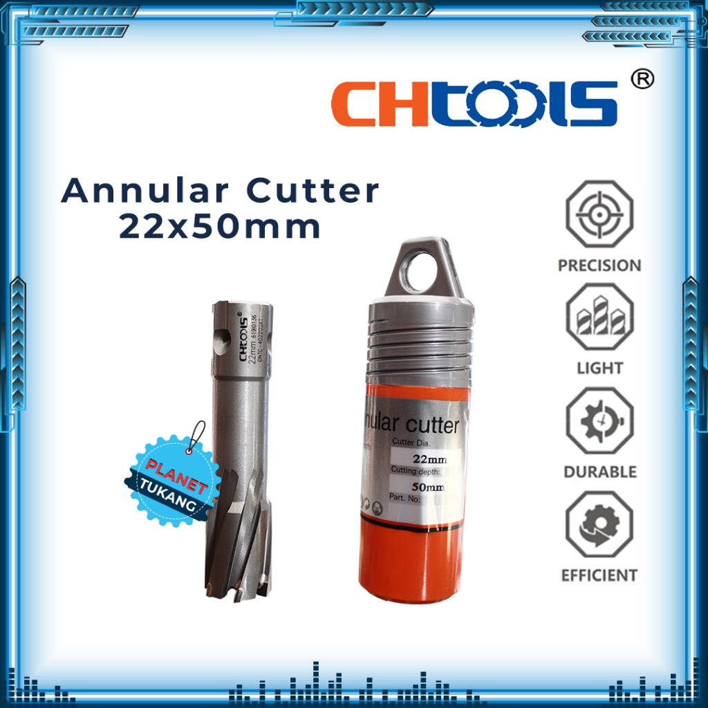 Jual Mata Bor Magnet 20mm TCT CHTOOLS Annular Cutter Jetbroach 20mm Jet ...