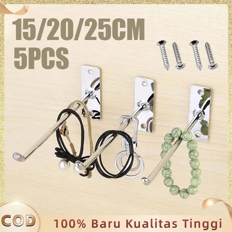 Jual Isi 5 Hook Display Hook Cantolan Display Besi 15 20 25cm Wall Hook ...