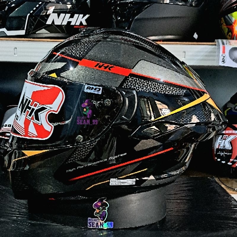 Jual HELM NHK MARK 1 ELITE ANOMALISTIC BLACK RED SINGLE VISOR RHD LENS ...