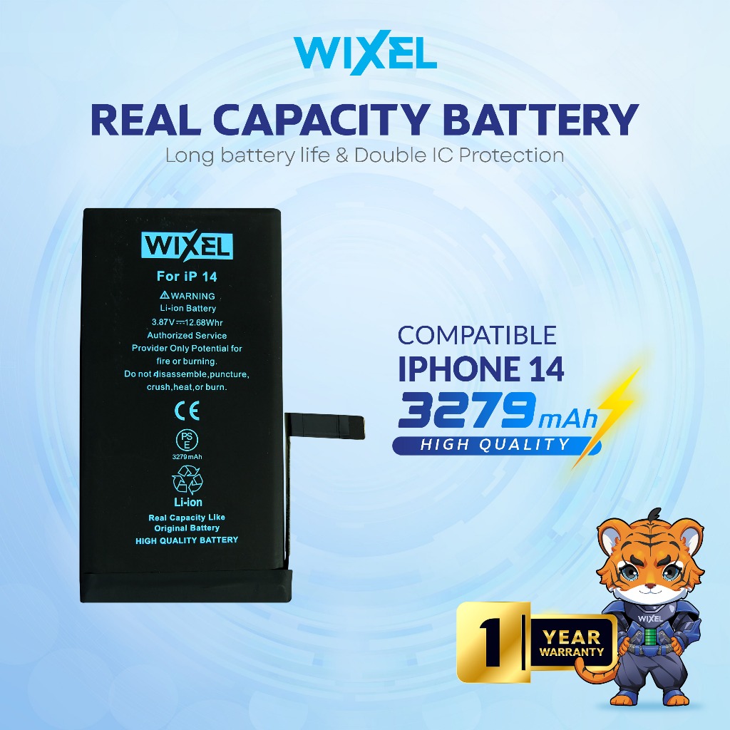 Jual WIXEL Baterai Iphone 14 Double Power Batre Batrai Battery Dual HP ...