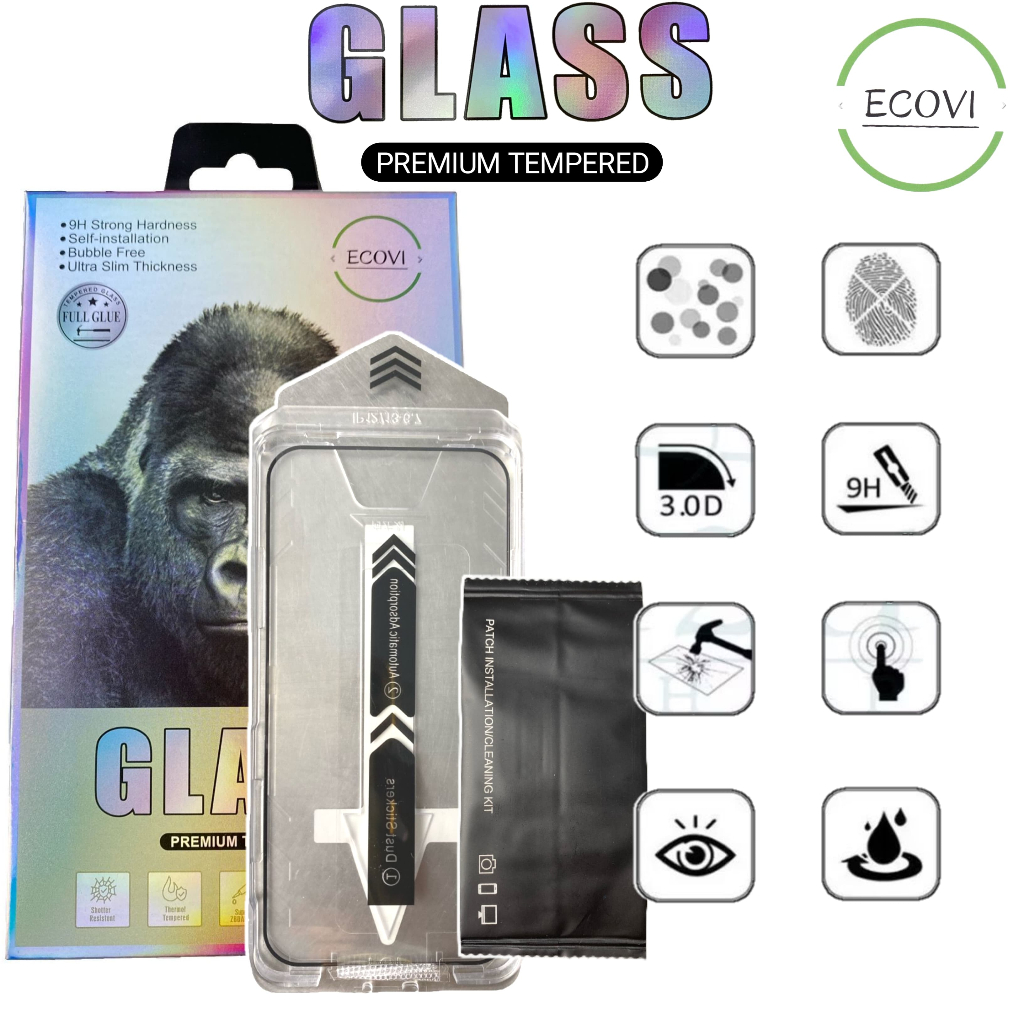 Jual ECOVI 9H Premium Easy Fit Tempered Glass iP X XR Xs Max 11 12 13 ...