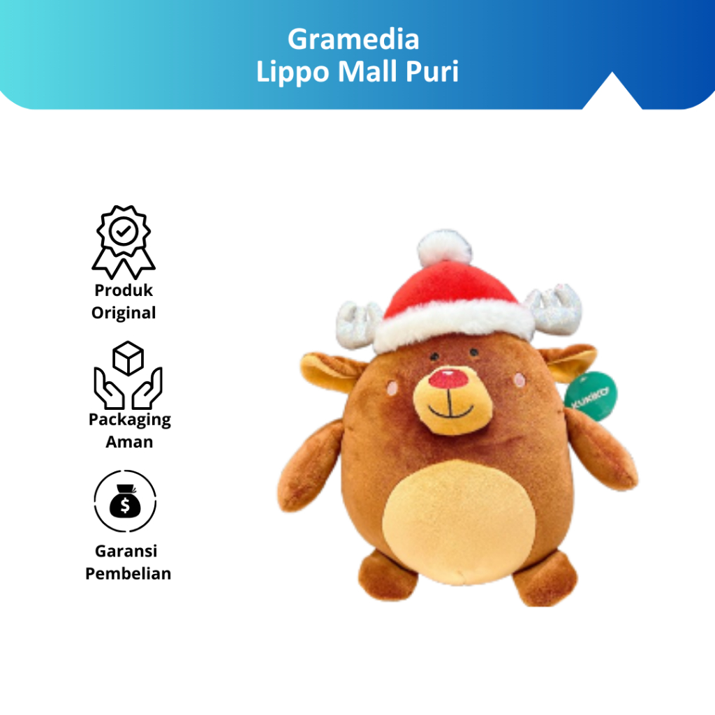 Jual Gramedia Lippo Mall Puri - Kukiko Plush Xmas Reindeer 30cm ...