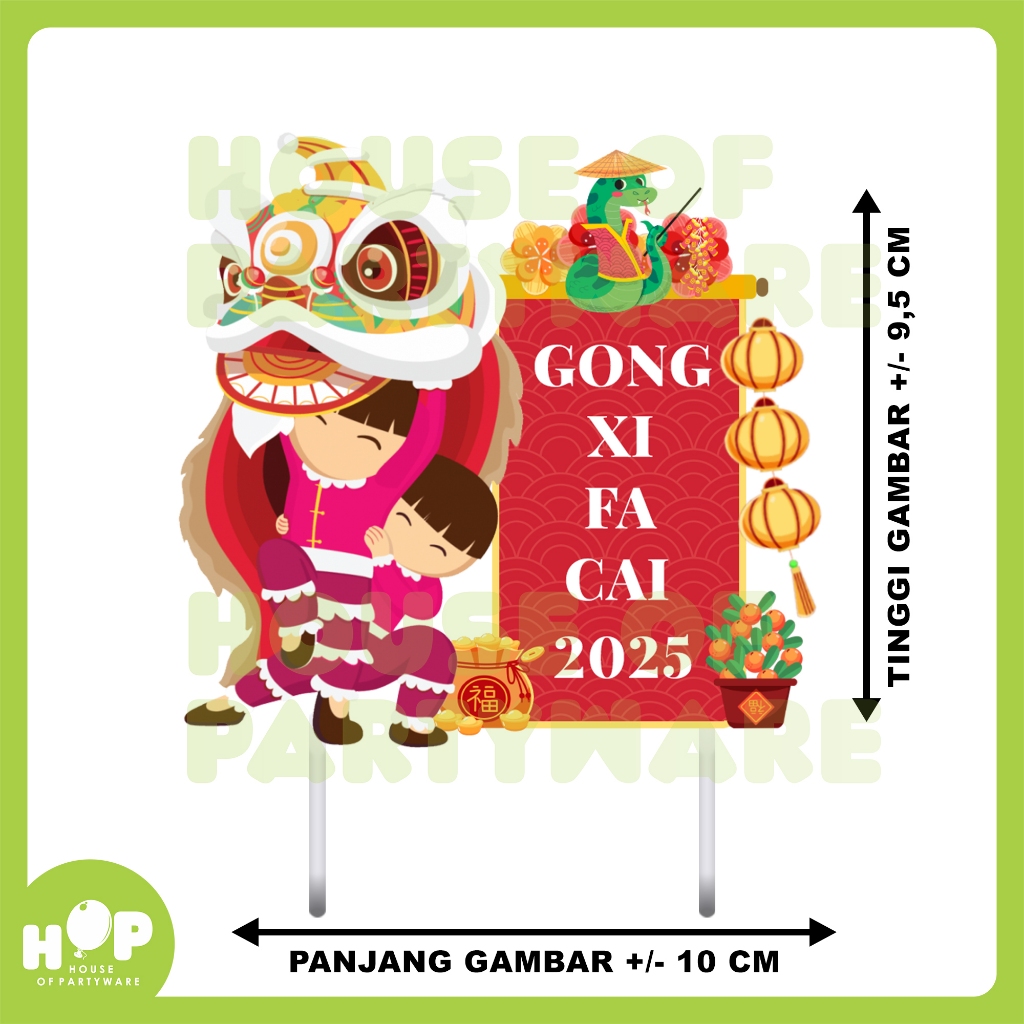Jual Cake Topper Imlek ULAR Gong Xi Fa Cai Hiasan Kue Chinese New Year ...