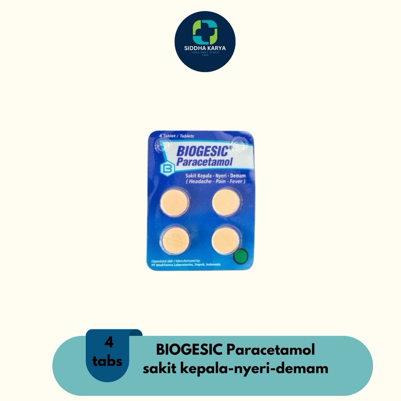 Jual Biogesic Paracetamol Isi 4 tabs | Shopee Indonesia
