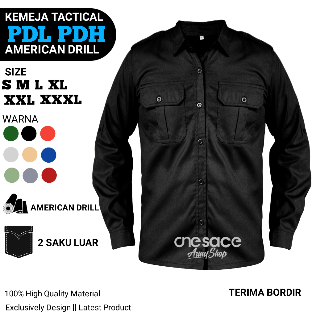 Jual Baju Kemeja PDL PDH Lapangan Lengan Panjang - Pakaian Seragam ...