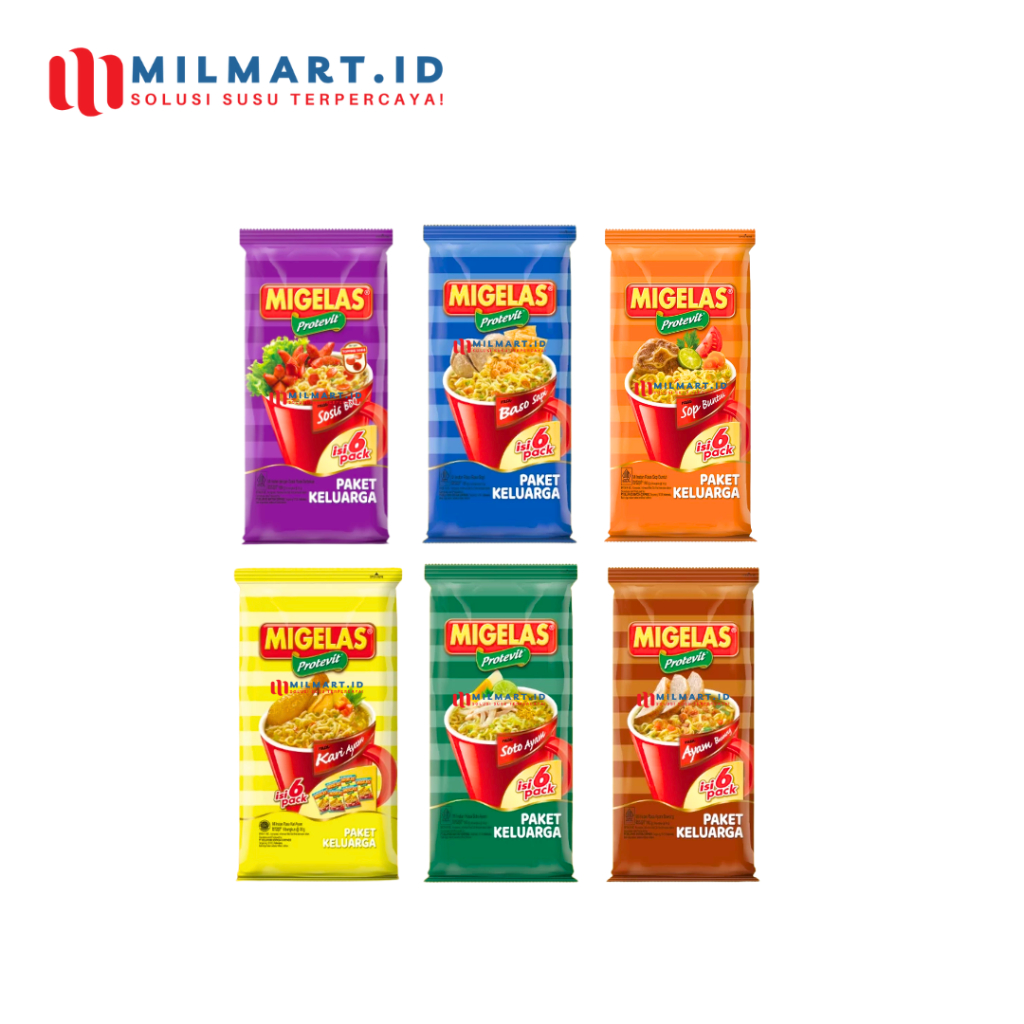 Jual MIGELAS ISI 6 SACHETS PER BUNGKUS MIE INSTAN NOODLES AYAM BAWANG ...