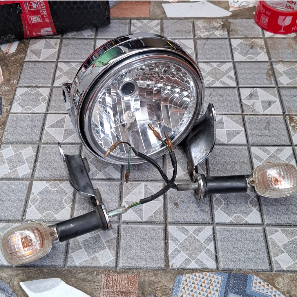 Jual Lampu depa bulat ninja r ss original copotan set breket dan sen ...