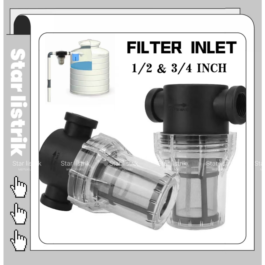Jual Filter Pipa Air Plastik Transparan Ukuran 1 / 2 & 3 / 4" 1Untuk ...