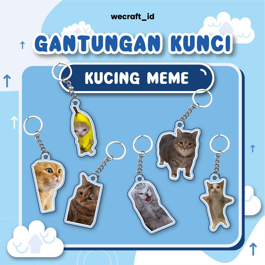Jual Gantungan Kunci Kucing Meme Keychain Gift Souvenir Mini Imut ...