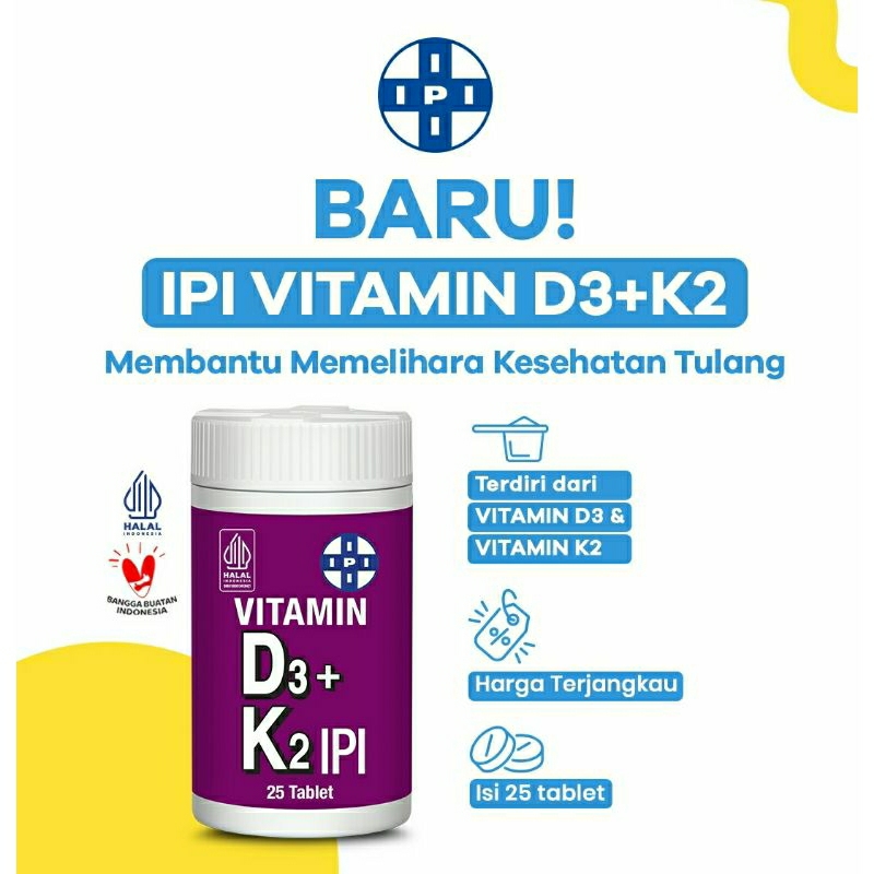 Jual Vitamin K2 dan D3 IPI isi 25 tablet Vit K 2 & D 3 Multivitamin ...