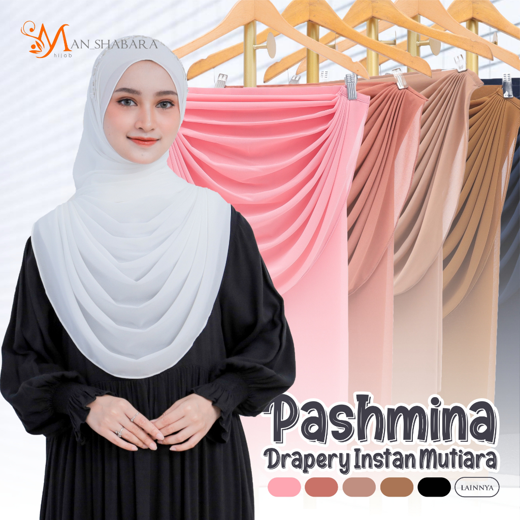 Jual Pashmina Drapery Instan Mutiara By Manshabara | Shopee Indonesia