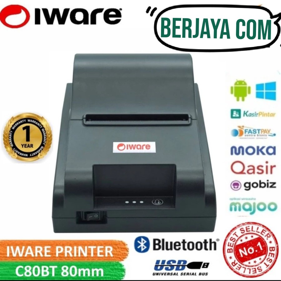 Jual Printer Kasir Thermal Bluetooth Iware C80BT - Printer kasir 80mm Bluetooth usb | Shopee ...