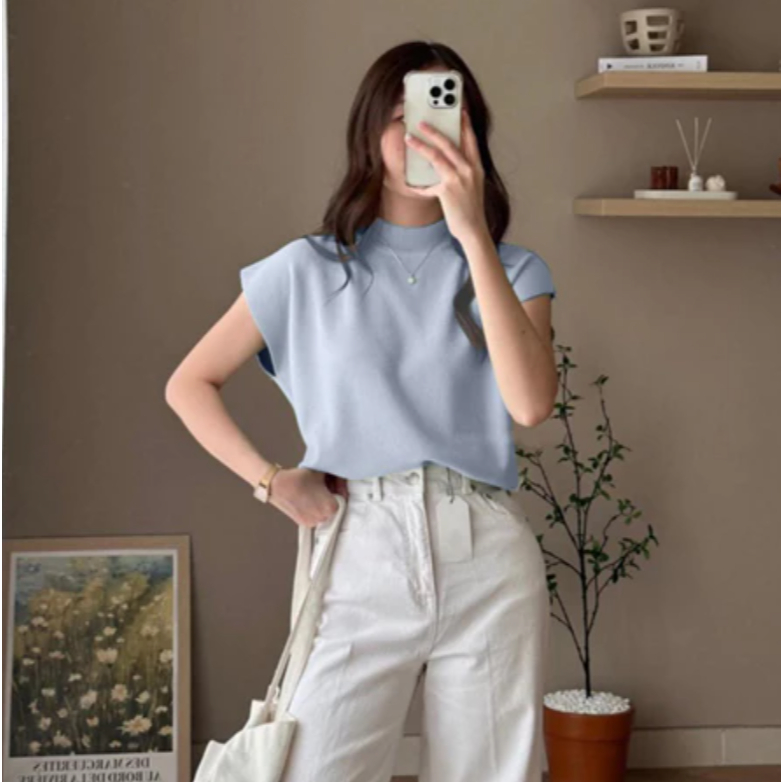 Jual Rajut Wanita Tanpa Lengan Turtle Neck Best seller | Shopee Indonesia