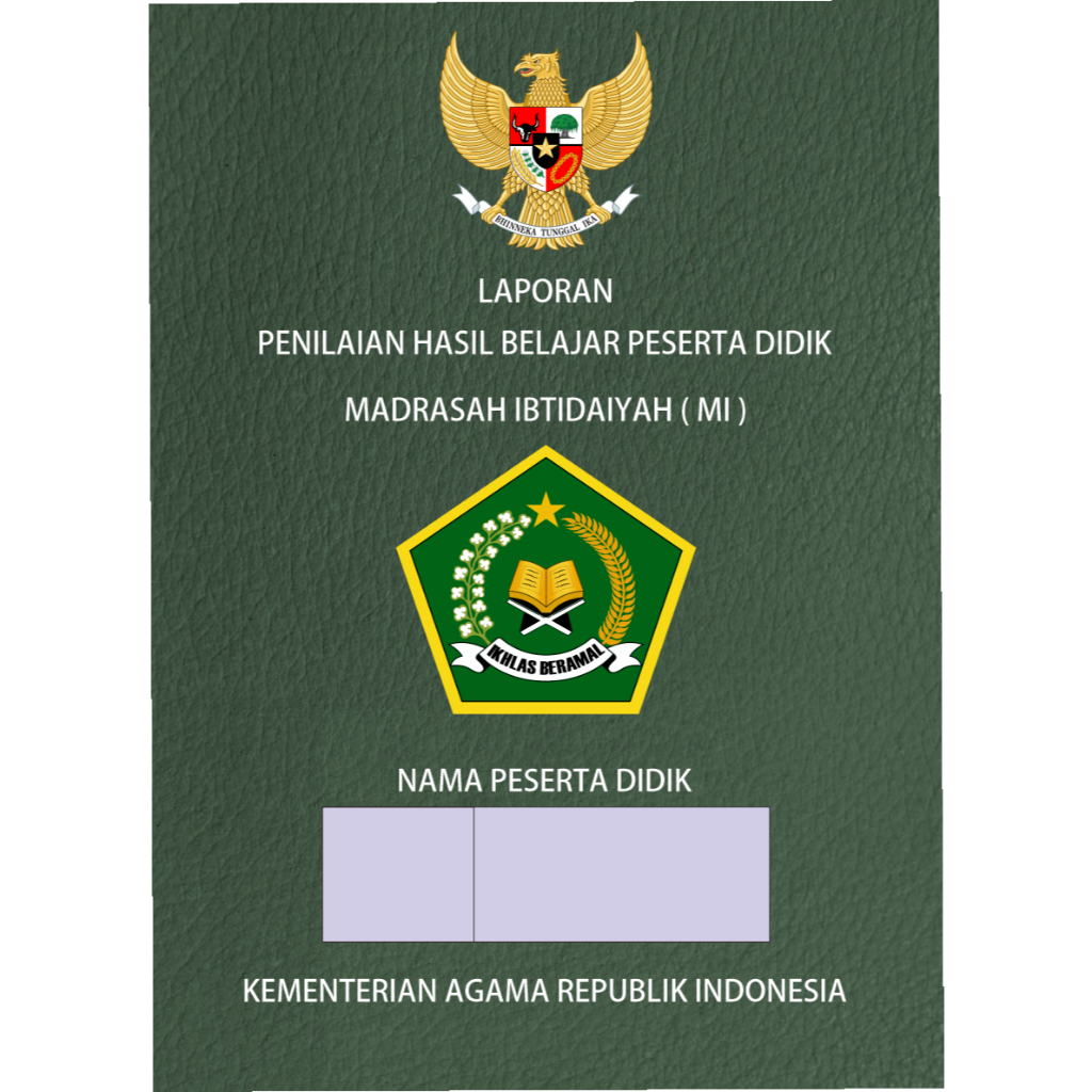Jual Map Raport Sekolah MI Sablon Berwarna | Sampul Rapor Madrasah ...