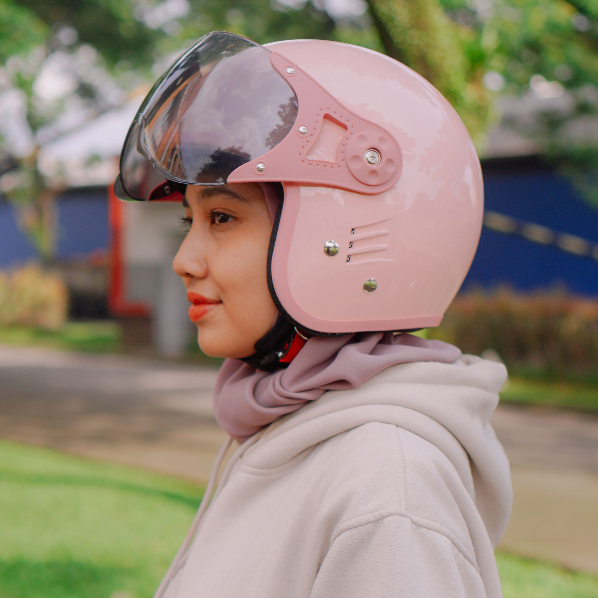 Jual Helm Retro BRH 1 Hijab Friendly Half Face Bipplast Fantasy Helem ...