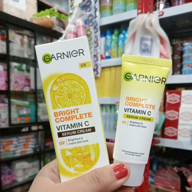 Jual Garnier Bright Complete Vitamin C Serum Cream UV 20ml | Shopee Indonesia