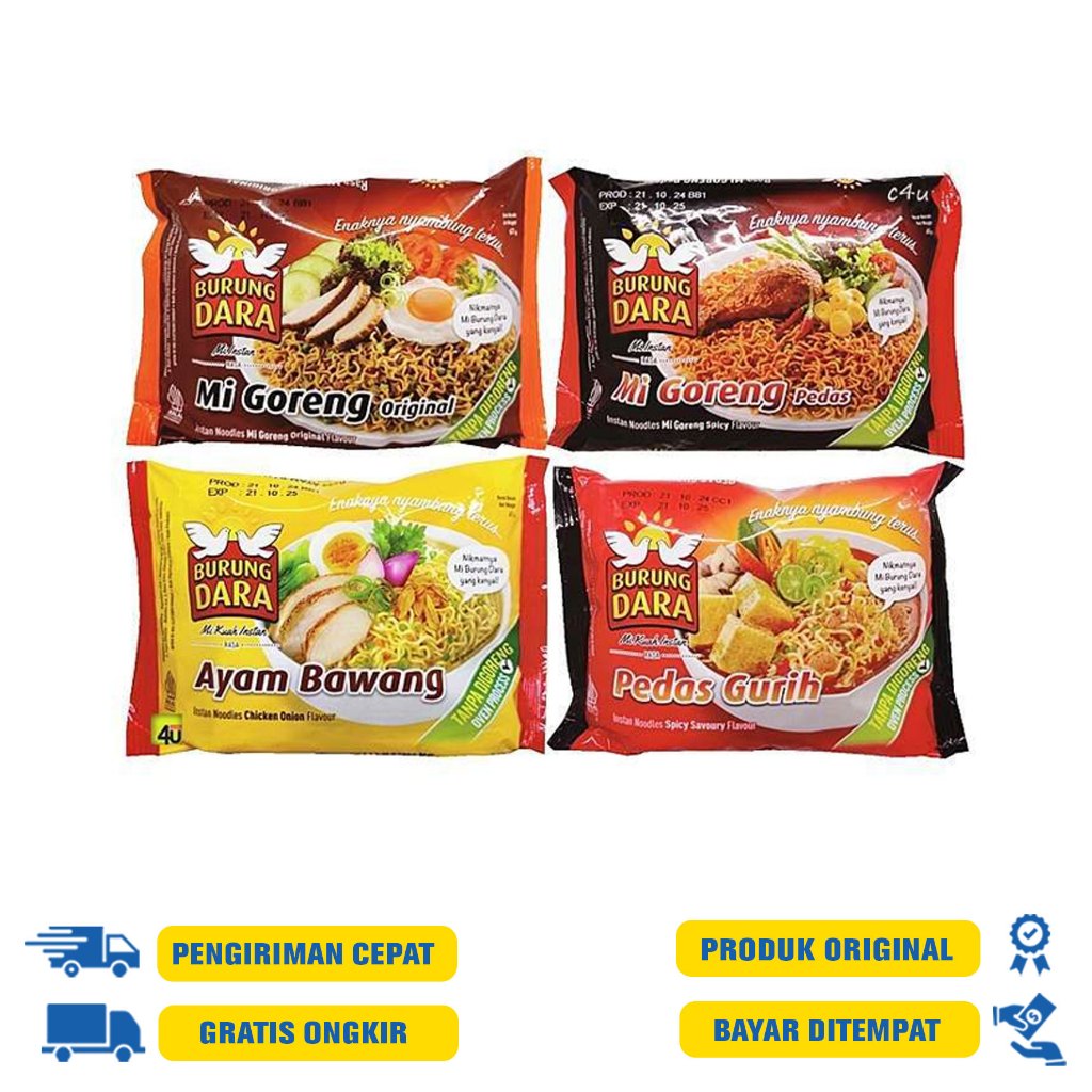 Jual Burung Dara Mie Instan 61 G.R - AYAM BAWANG | PEDAS GURIH | GORENG ...
