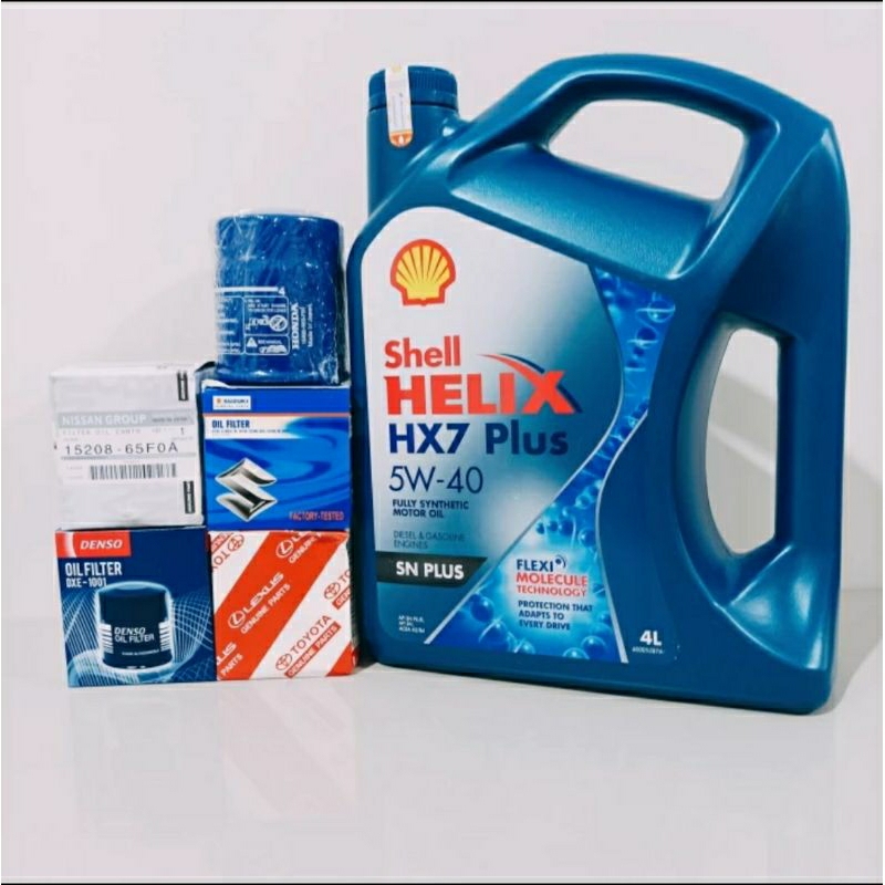 Jual PAKET OLI MOBIL SHELL HX7 PLUS 5W-40 KEMASAN 4L + MACAM2 PILIHAN ...