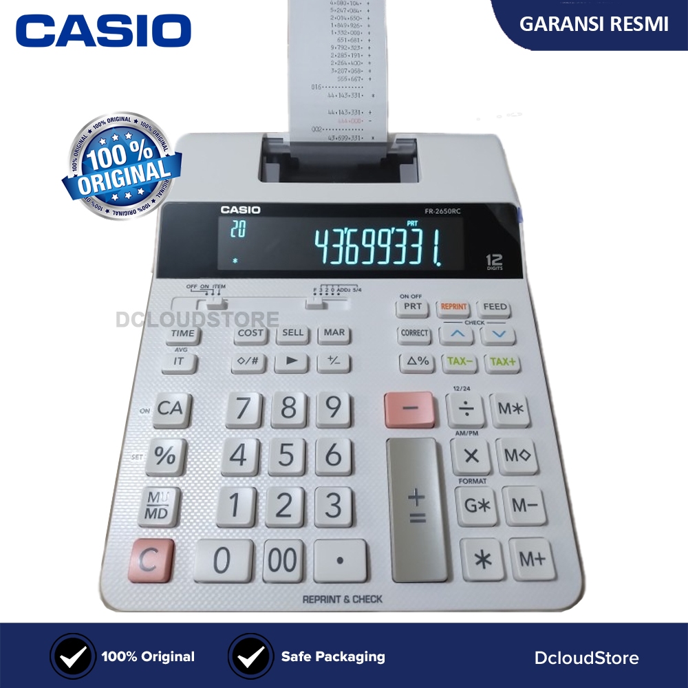 Jual Kalkulator Printer Struk CASIO Original Cocok Untuk Toko dan ...
