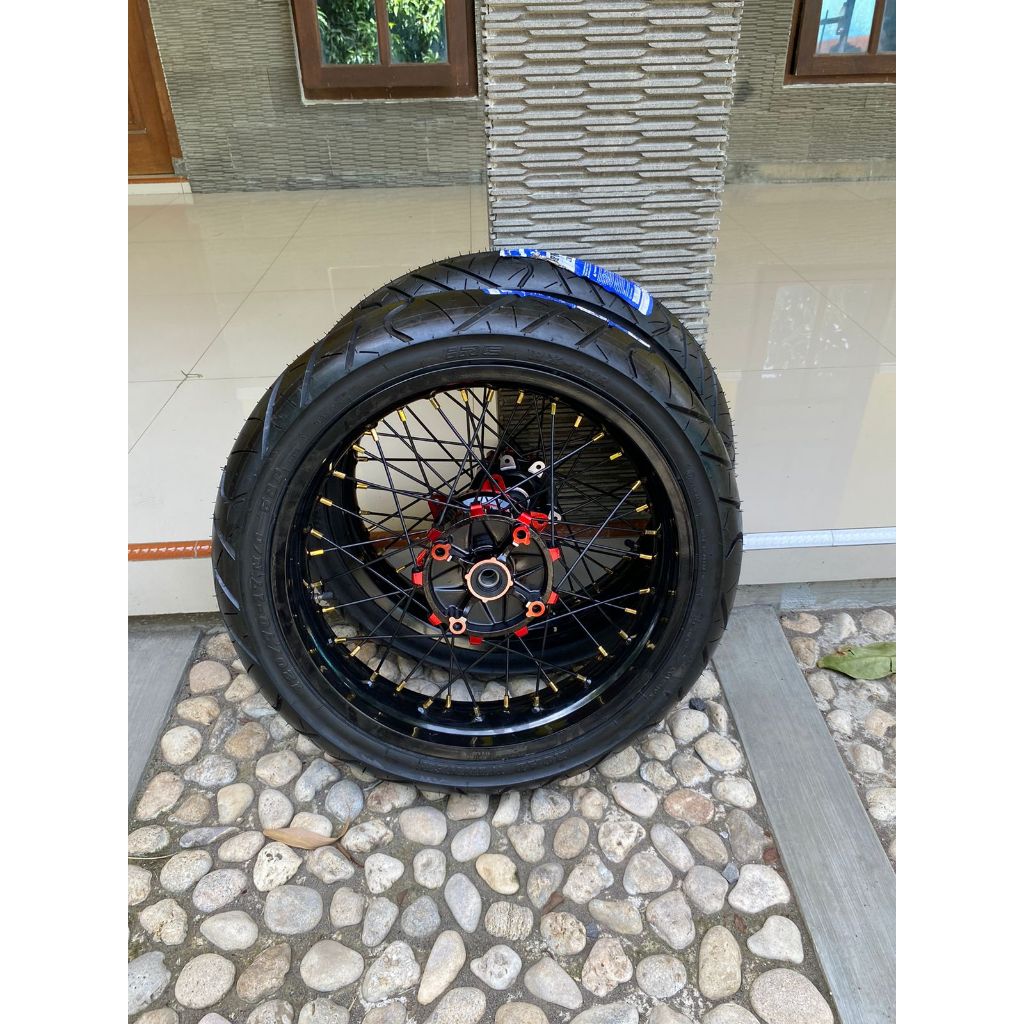 Jual Roda Set Supermoto CRF 150 L Ring 17 Wheelset SUMO Honda CRF Ban ...