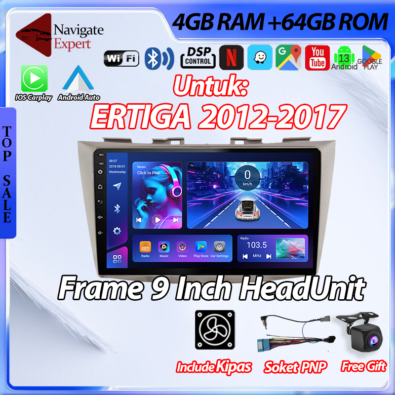 Jual 【Ertiga/Swift 2012-2017】8G+128G Head Unit Android 13 Mobil 9inch IPS Screen Termasuk Frame ...
