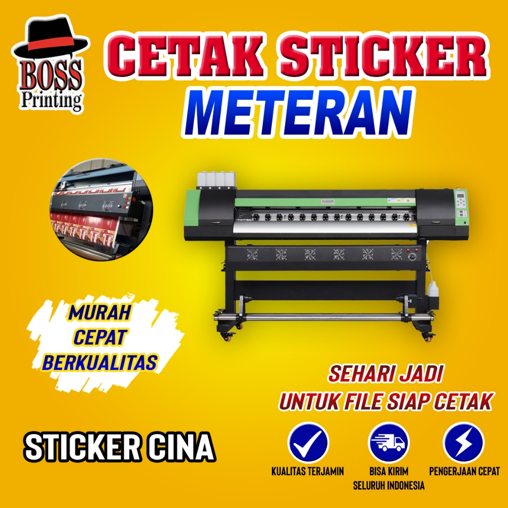 Jual Cetak sticker meteran | Cetak sticker cina | Print sticker | Cetak ...