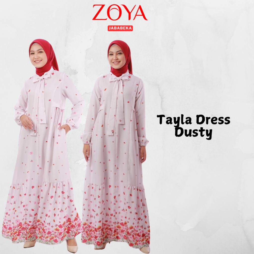 Jual ZOYA Tayla Dress Dusty Pink Size S - Baju Pakaian Muslim Wanita ...