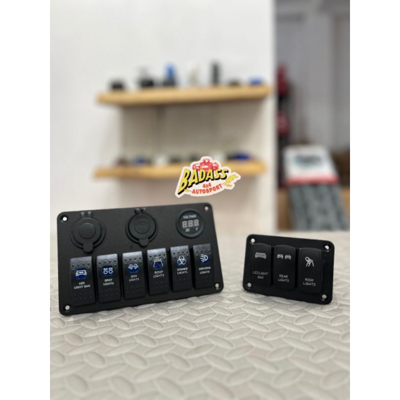 Jual Switch saklar 3/6 panel Offroad LED Light bar Winch volt lighter ...