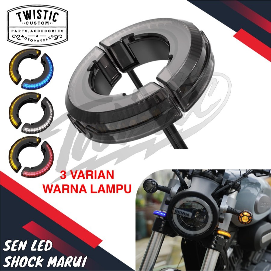 Jual Lampu Sen Sein Depan Shock Belok LED Marui Shockbreaker Motor ...