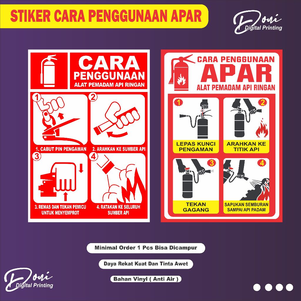 Jual Stiker Cara Menggunakan Apar / Stiker Apar / Stiker Alat Cara ...