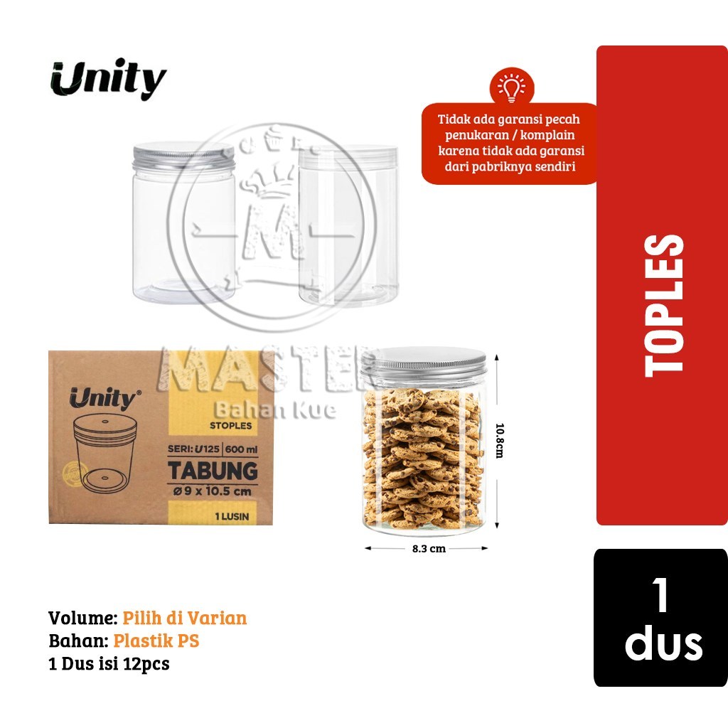 Jual Toples Plastik 600ml UNITY U125 Tutup Ulir Aluminium / Tin Jar Alu / Stoples Tabung NO ...