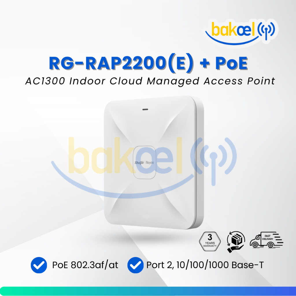 Jual Ruijie Reyee RG-RAP2200(E) + PoE Adapter WiFi 5 Access Point ...