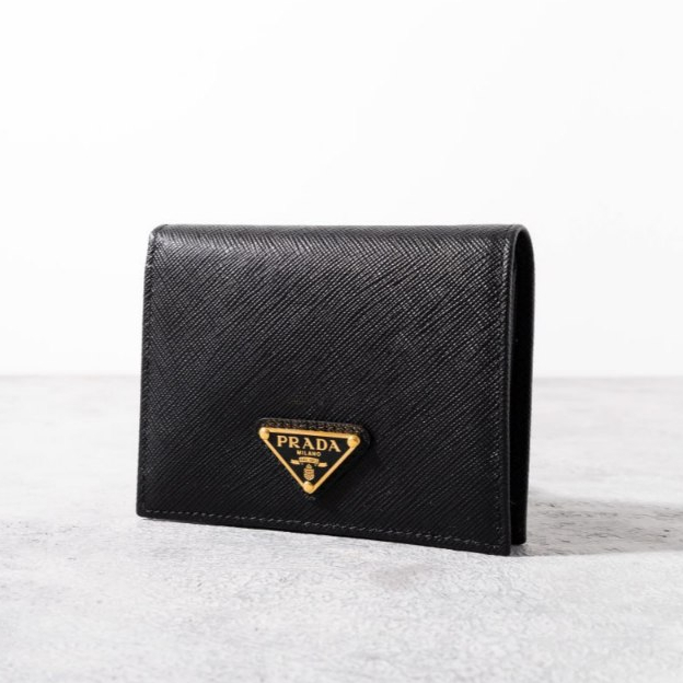 Jual Triangle logo compact wallet saffiano | Shopee Indonesia
