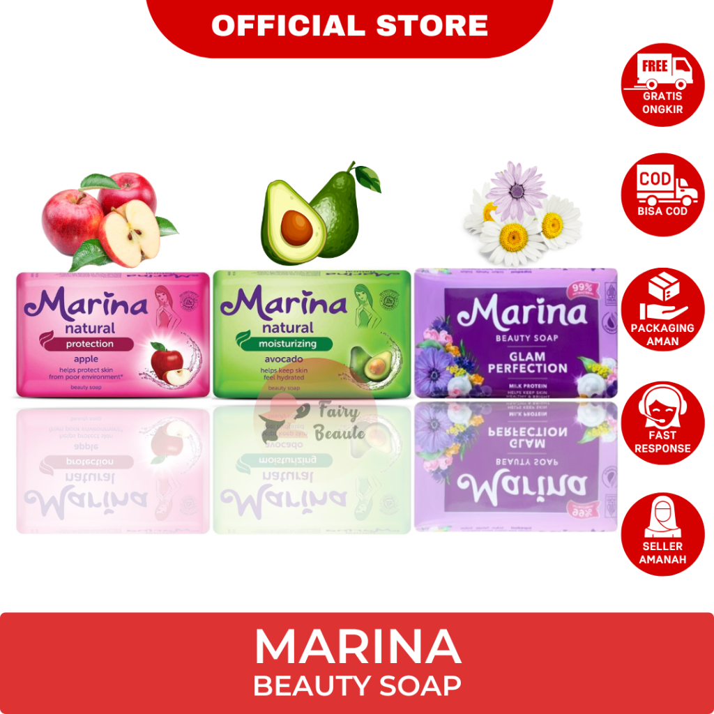 Jual Marina Sabun Batang Sabun Mandi Soap Whitening Healthy Moisturizer ...