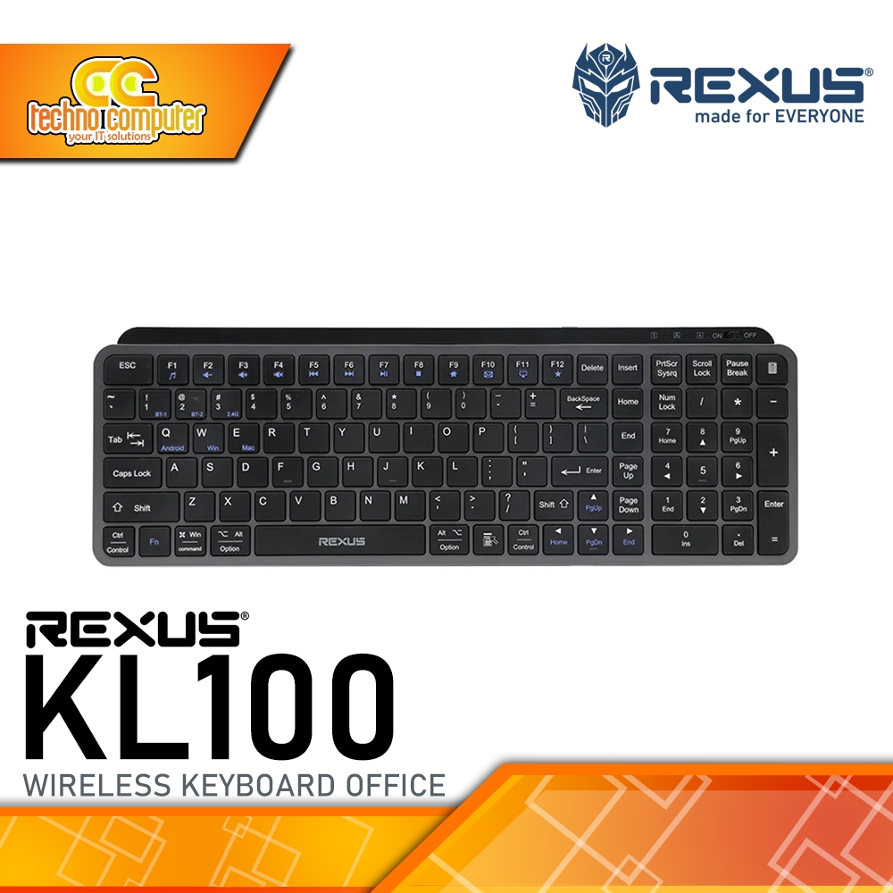 Jual KEYBOARD REXUS KL100 Bluetooth Wireless - Office Keyboard | Shopee Indonesia