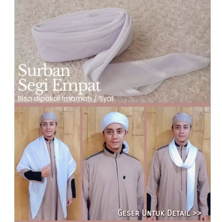 Jual Sorban putih segi empat / Surban Persegi Putih / Sorban Habib ...