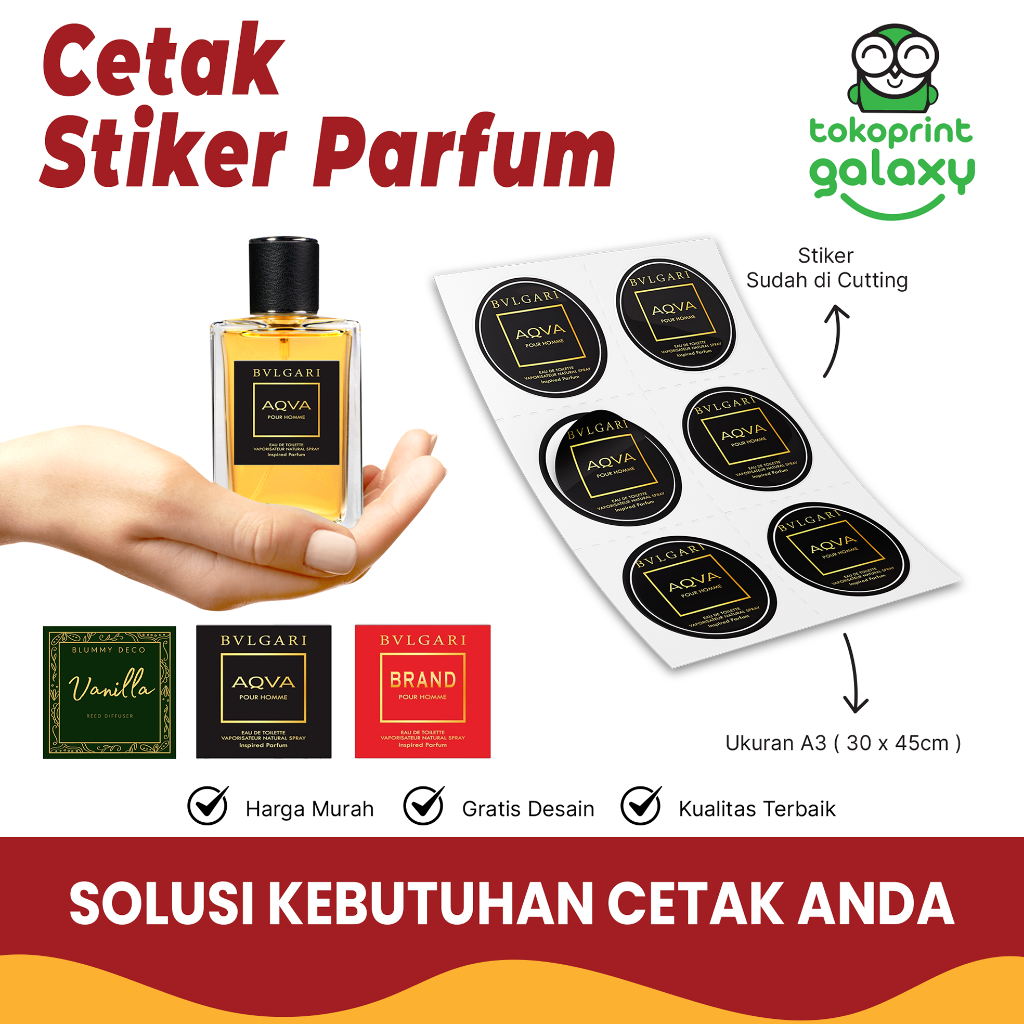 Jual Sticker Parfum Label Kemasan Cutting A3 | Shopee Indonesia