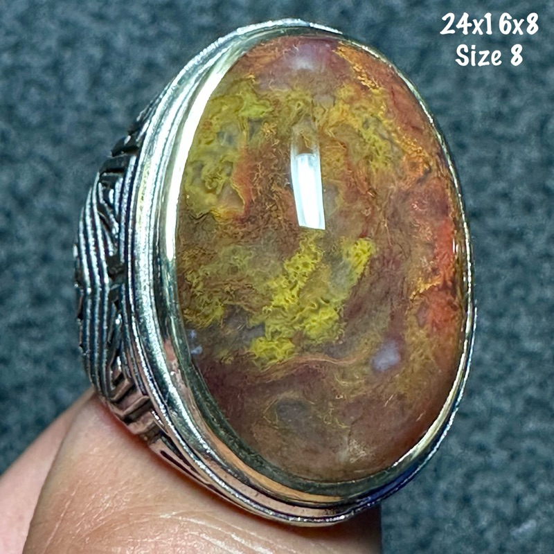 Jual Cincin Batu Akik Natural Lumut Garut Emas Aquarium Kristal (asli ...