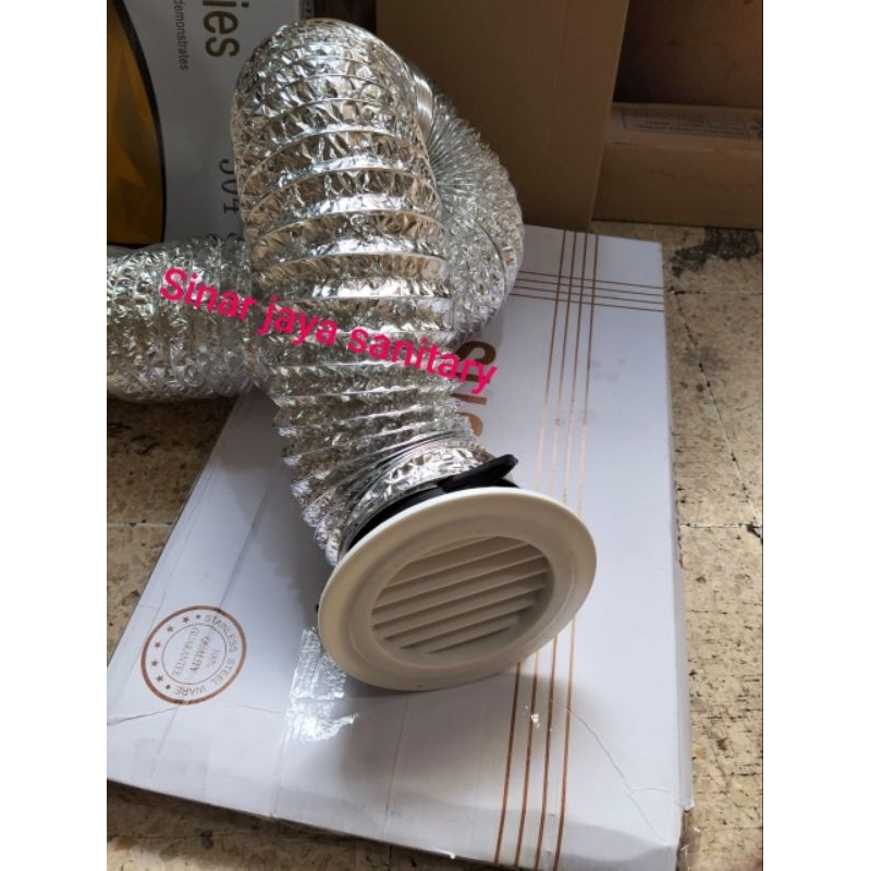 Jual Flexible cerobong alumunium 6inch 4 meter + Grill / Cerobong ...