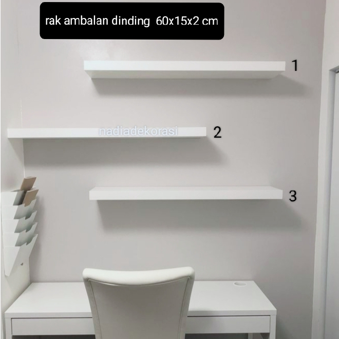 Jual PROMO RAK DINDING UKURAN P=60 CM x L=15 CM x T=2 CM | Shopee Indonesia