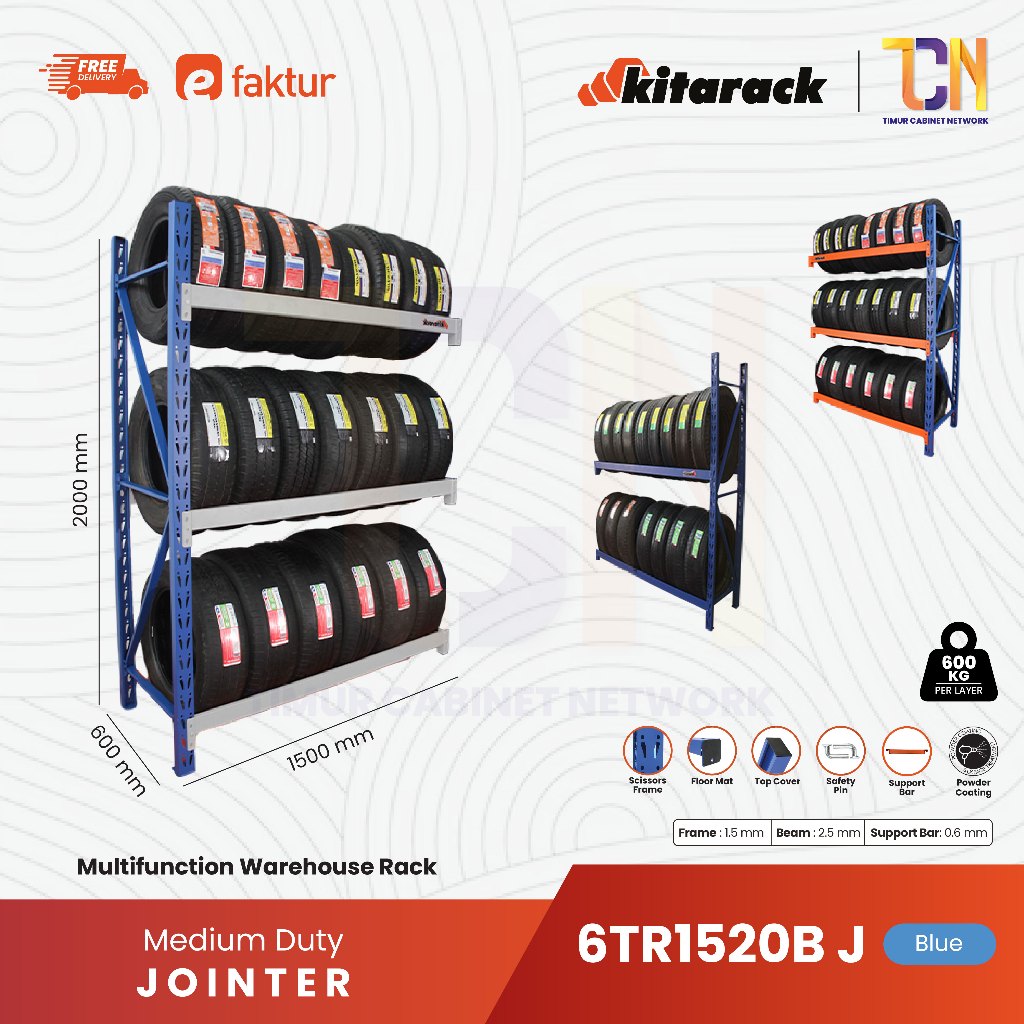 Jual KITARACK Rak Gudang Tire Rack 6TR1520J Jointer Rak Ban Motor Mobil ...