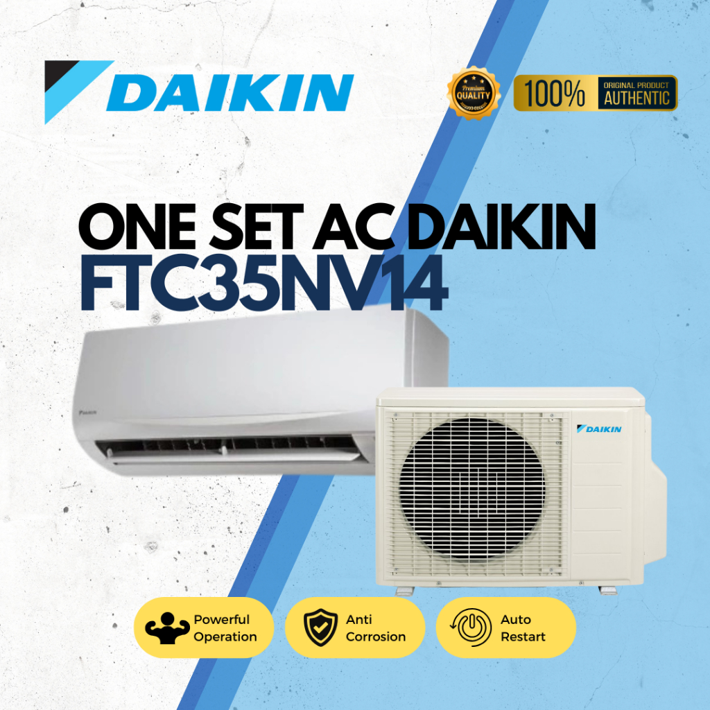 Jual AC DAIKIN 1,5 PK FTC35NV14 MADE IN THAILAND ( INDOOR+OUTDOOR ) | Shopee Indonesia