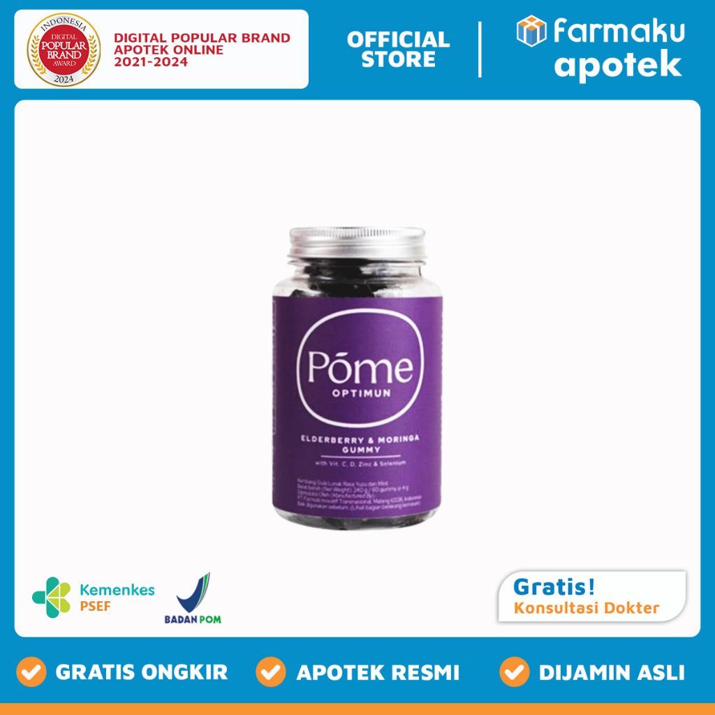 Jual Pome Optimun Elderberry & Moringa Gummy Botol Isi 60 Multivitamin ...