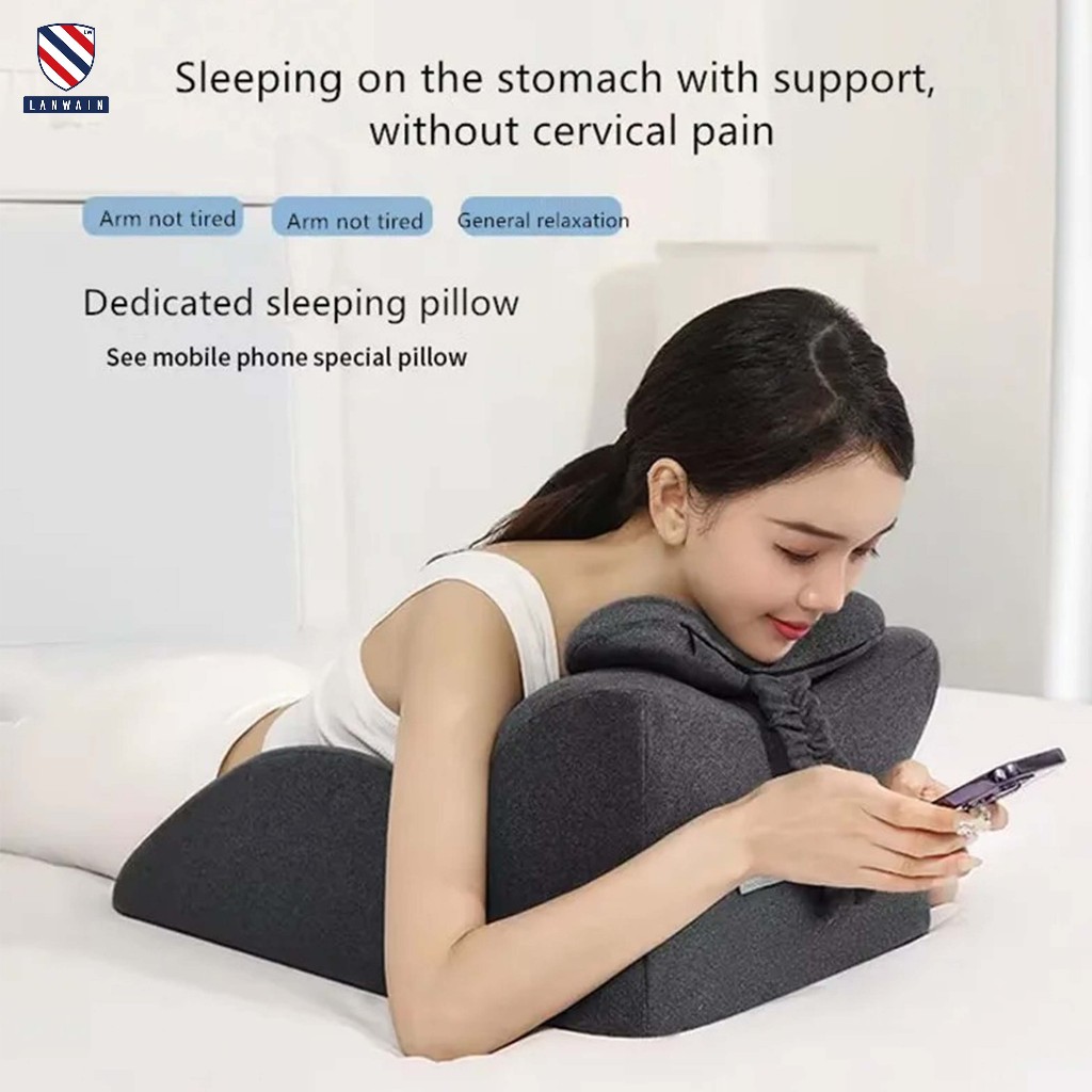 Jual Lanwain Bed Sleeping Pillow Lying Bed Artifact Multifunctional ...