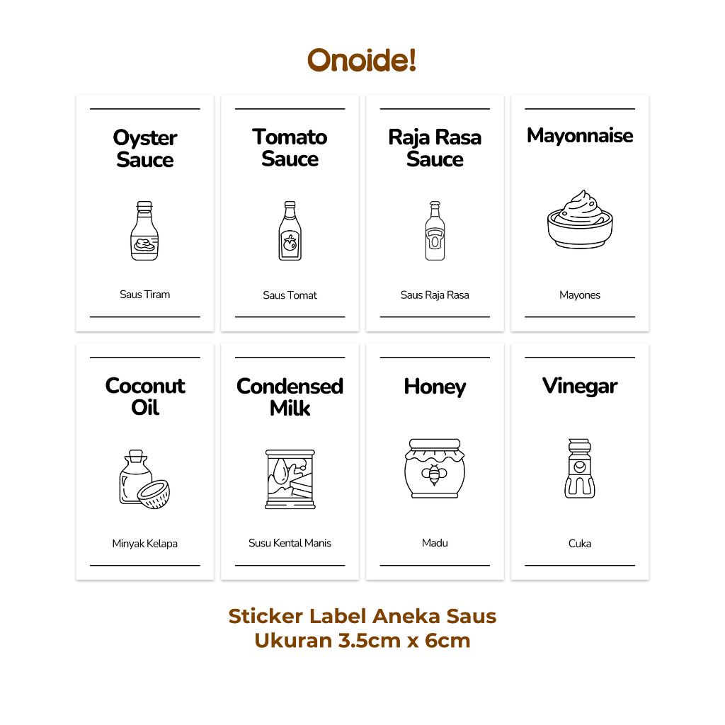 Jual Onoide! - Sticker Label Sauce Saus Ukuran 3.5cm x 6cm | Shopee ...