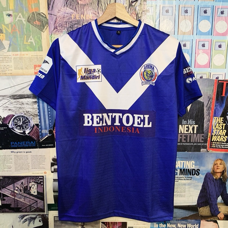 Jual Jersey football Sepak Bola Arema Retro Klasik Bentoel | Shopee ...