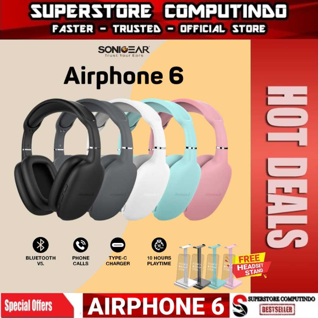 Jual Headset Bluetooth SonicGear AirPhone 6 with Mic - Wireless ...